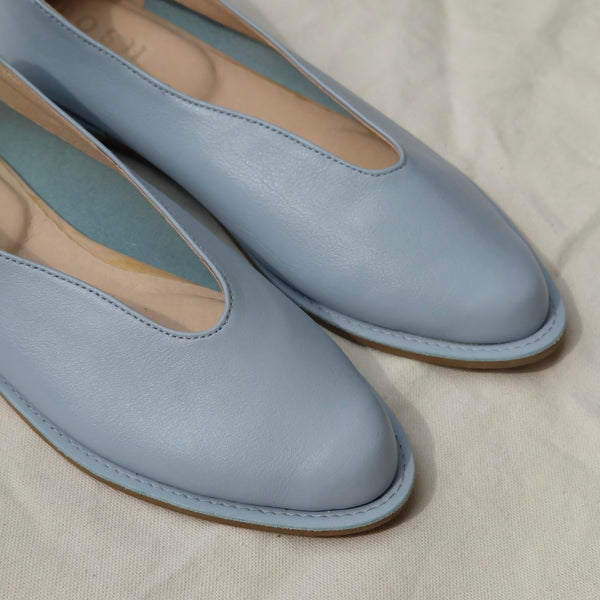 New Day in Cornflower Blue Leather (Pre-Order) – Posh Pocket Shoes