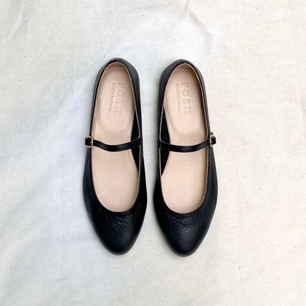 Lana in Black Pebbled (Pre-Order) – Posh Pocket Shoes