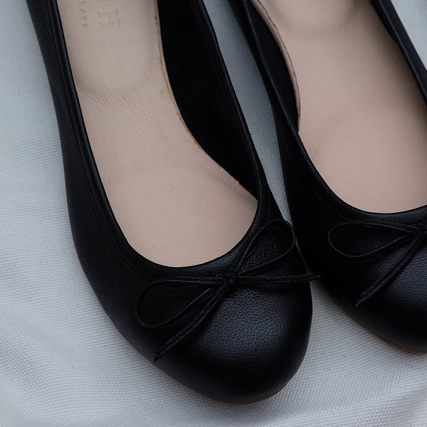 Prima Black in Real Leather (Pre-Order) – Posh Pocket Shoes